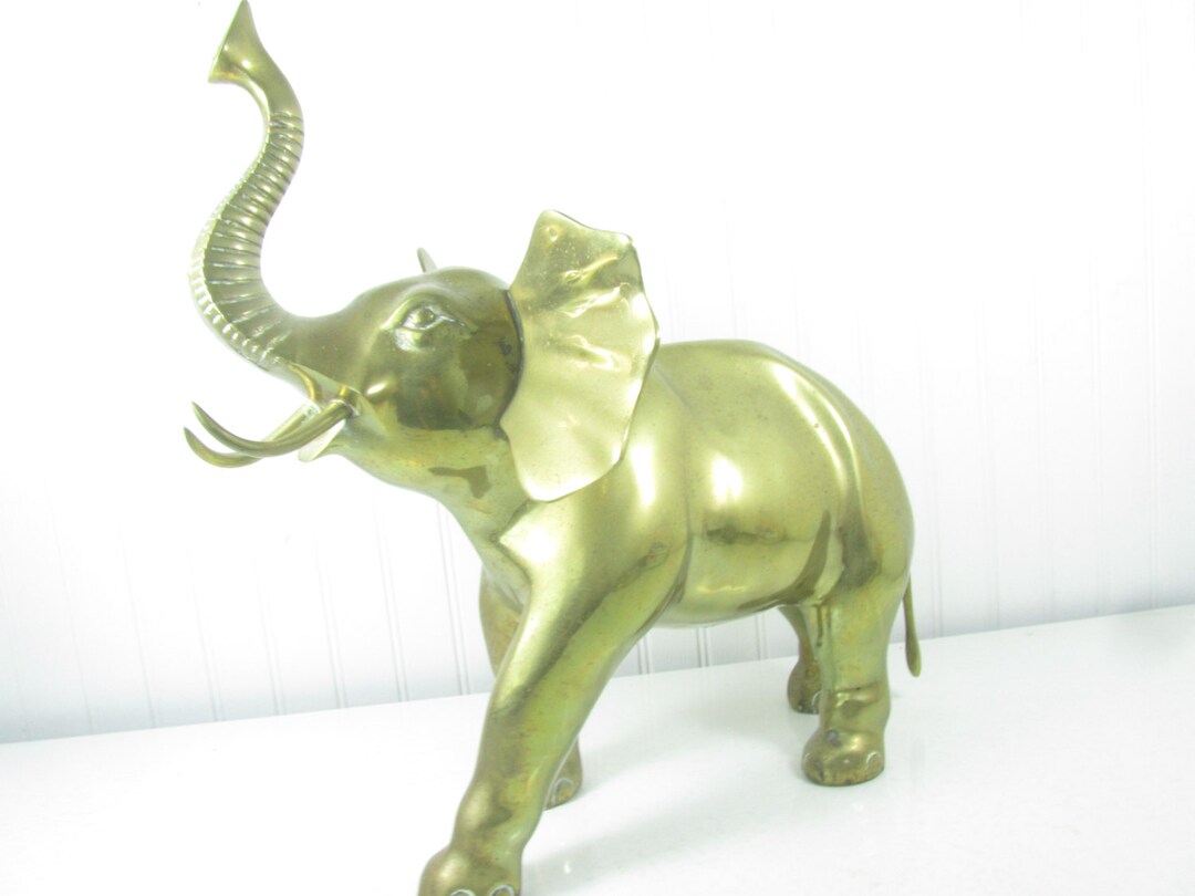Brass Elephant, Brass Animal, Beach Decor, Brass Figurine, Brass Decor ...