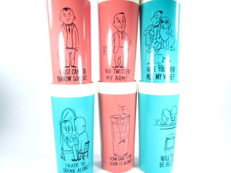 Plastic Bar Cups Fun Plastic Barware Cups Cartoon Barware - Etsy