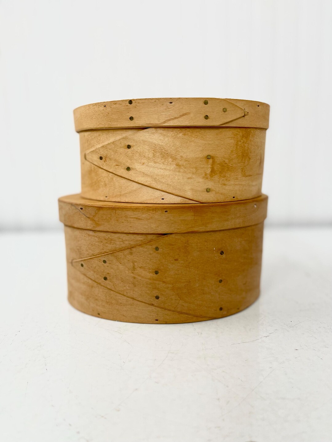 Vintage Wood Nesting Box, Pantry Box, Oval Box, Natural Wood Box, Craft ...