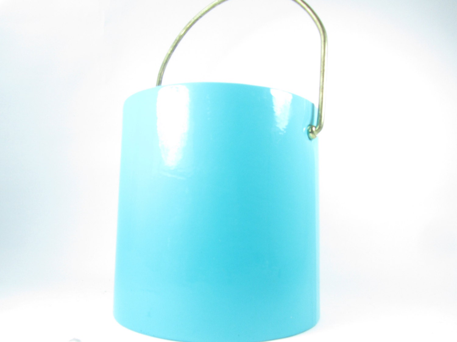 Retro Ice Bucket, Mid Century Ice Bucket, Bar Ware, Turquoise Color Ice ...