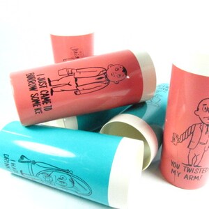 Plastic Bar Cups, Fun Plastic Barware Cups, Cartoon Barware, Mid ...