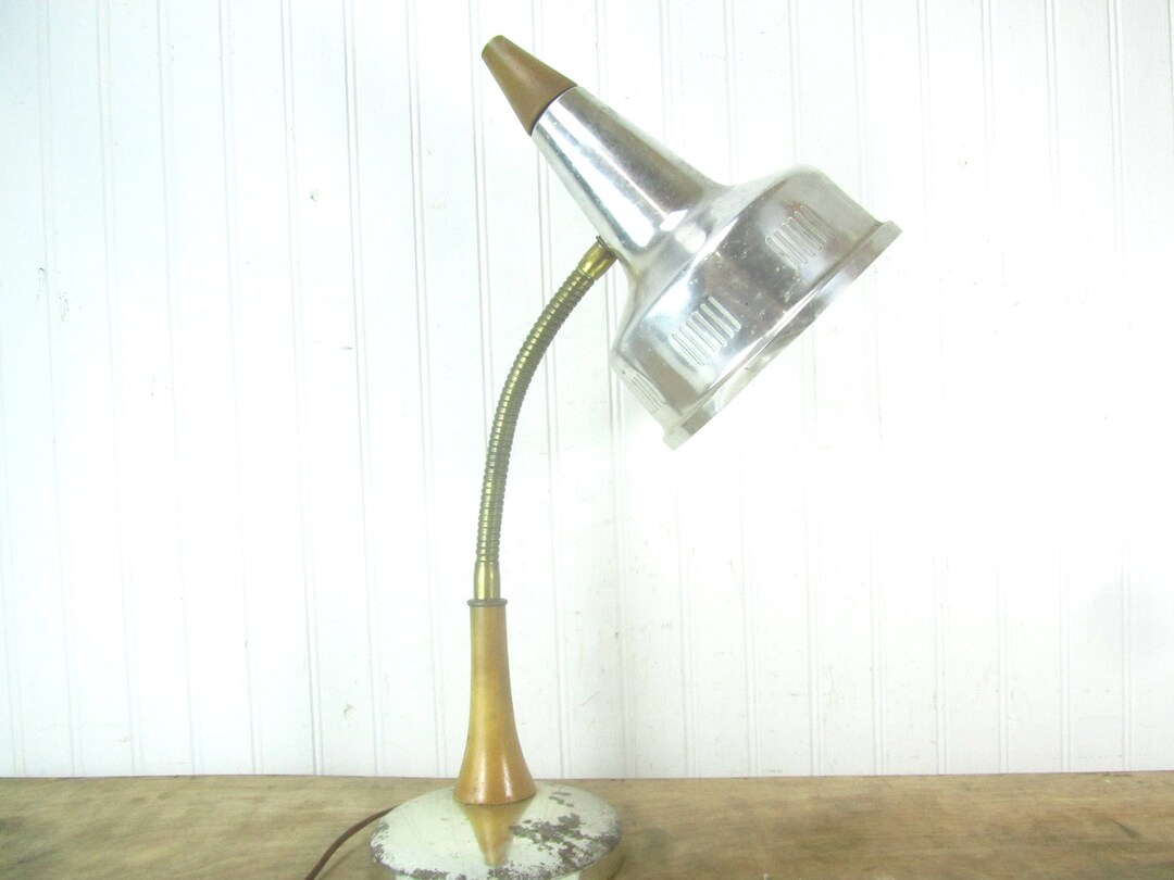 Mid Century Desk Lamp, Vintage Light, Metal Light, Teak Desk Lamp ...