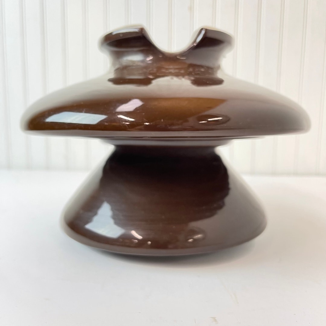 VINTAGE INSULATOR, Ceramic Insulator, Brown, Vintage Power Line ...