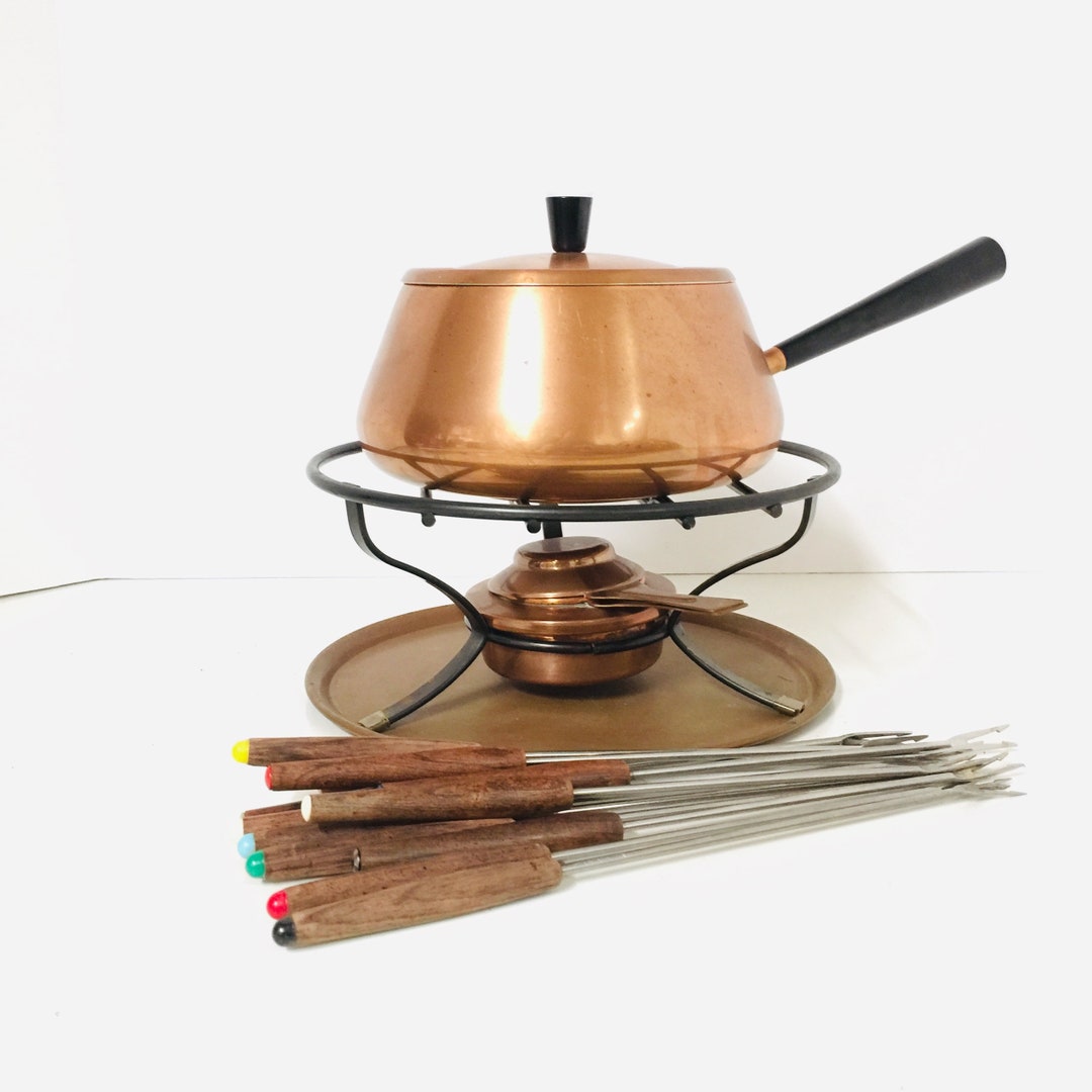 Copper Fondue Set, Culinox Switzerland Cookware, Serving Tray, Serving ...