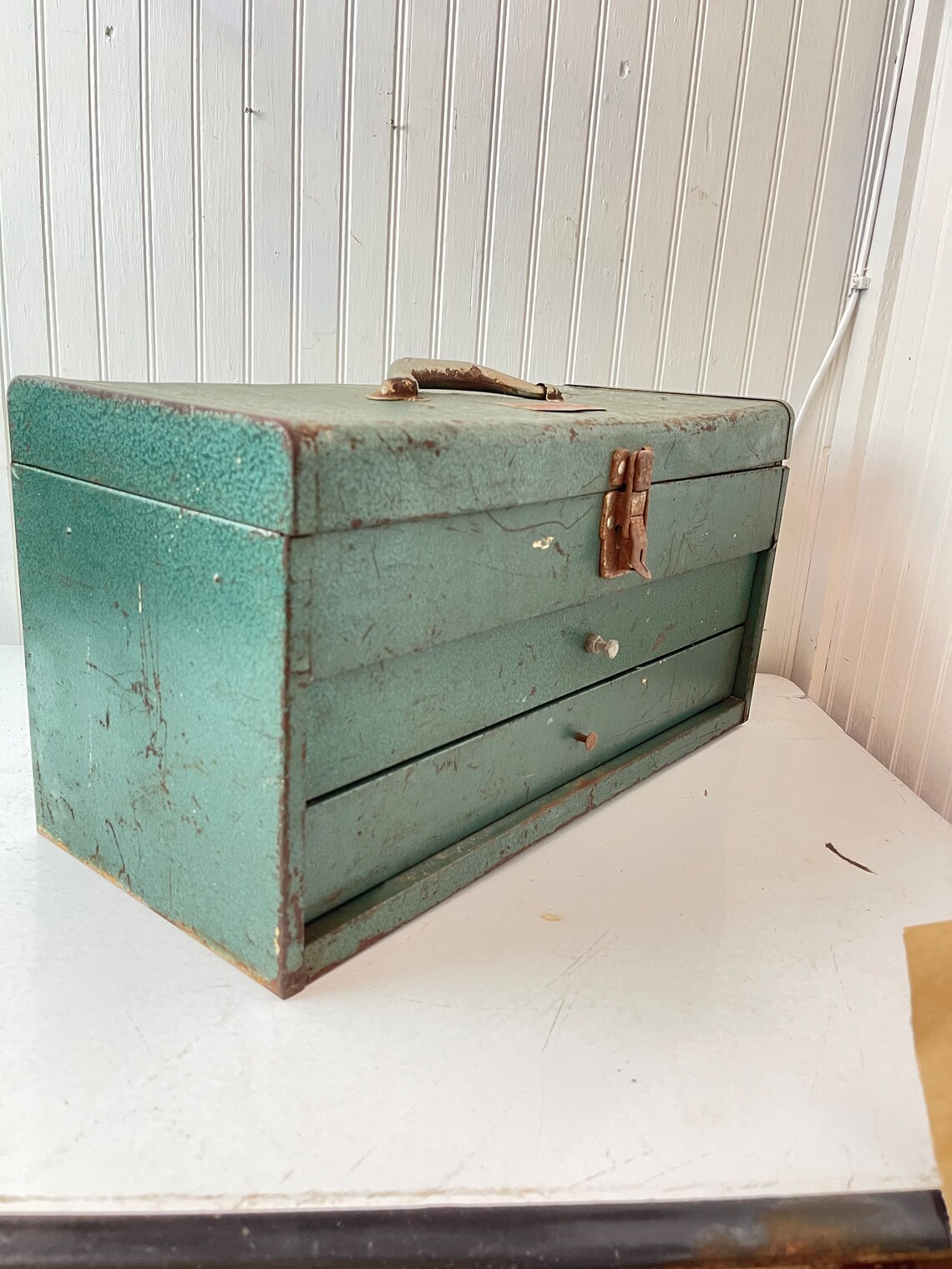 Park Tool Box, Model P22N, Green Metal Box, Container, Rusty Metal ...