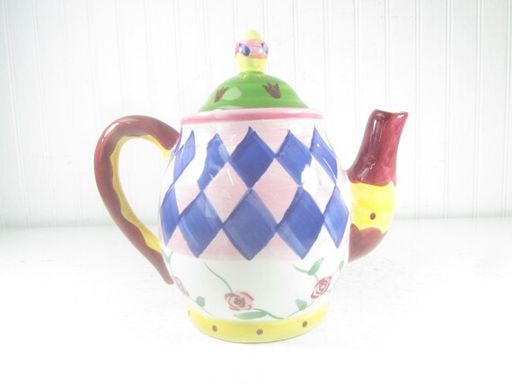 VINTAGE TEAPOT Ceramic teapot collectible whimsical tea pot | Etsy