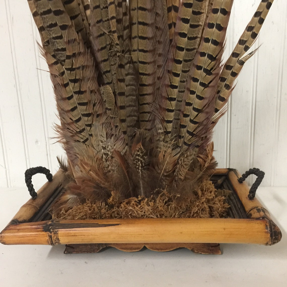 Vintage Feather Sculpture, Danish Modern Decor, Pheasant Feathers ...