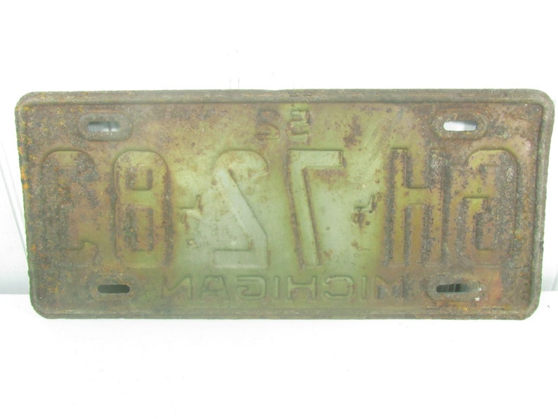 Vintage Michigan License Plate Rusty License Plate Vintage - Etsy