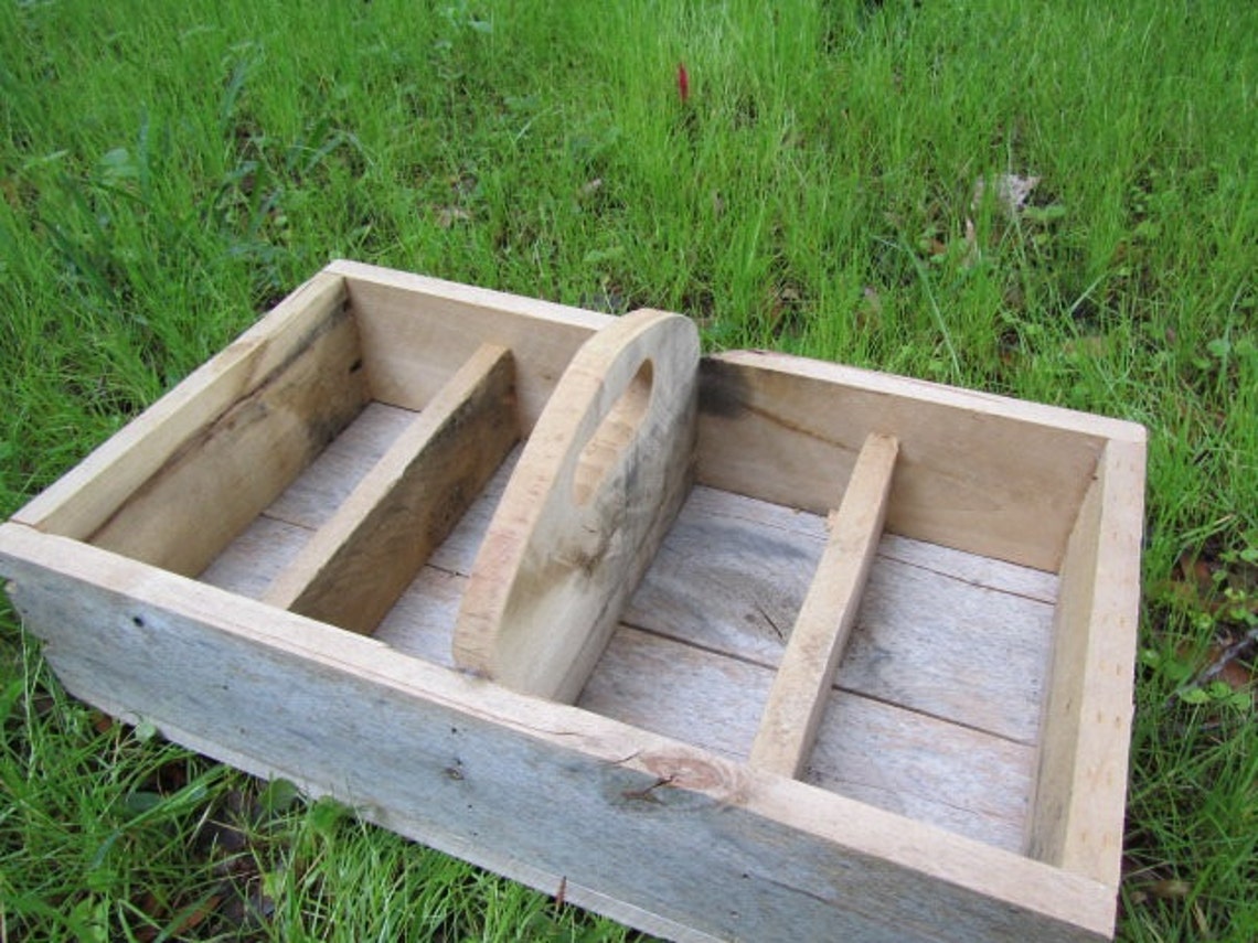 Wood crate wood caddy container carry box planter | Etsy