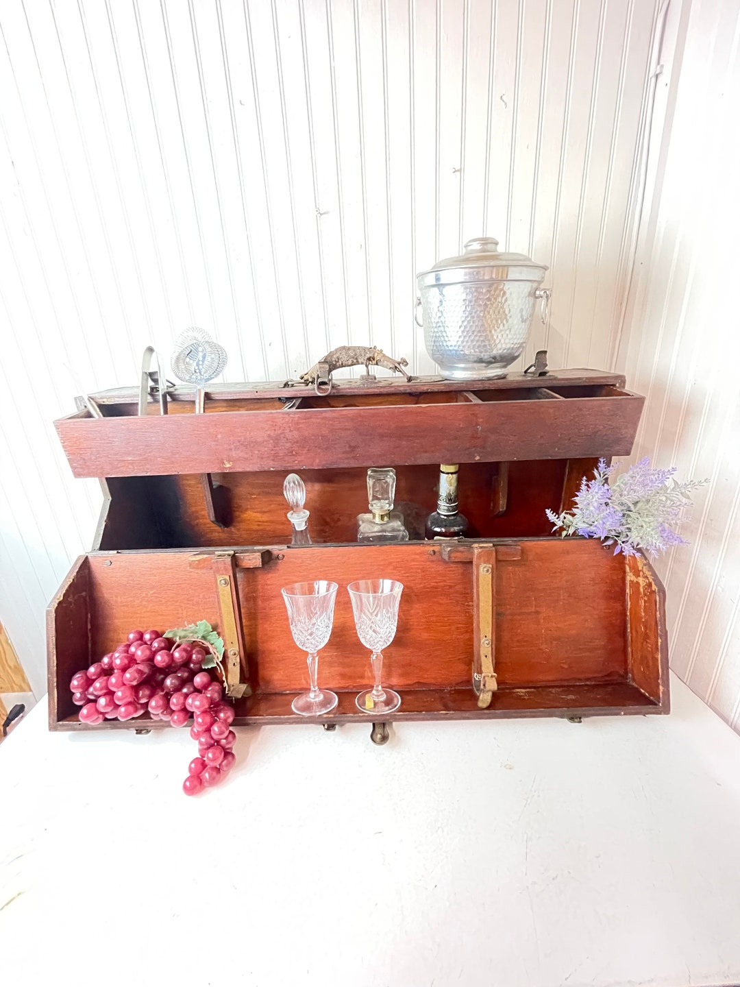 Vintage Wood Box, Machinists Chest, Tool Box, Drawers, Display Case ...