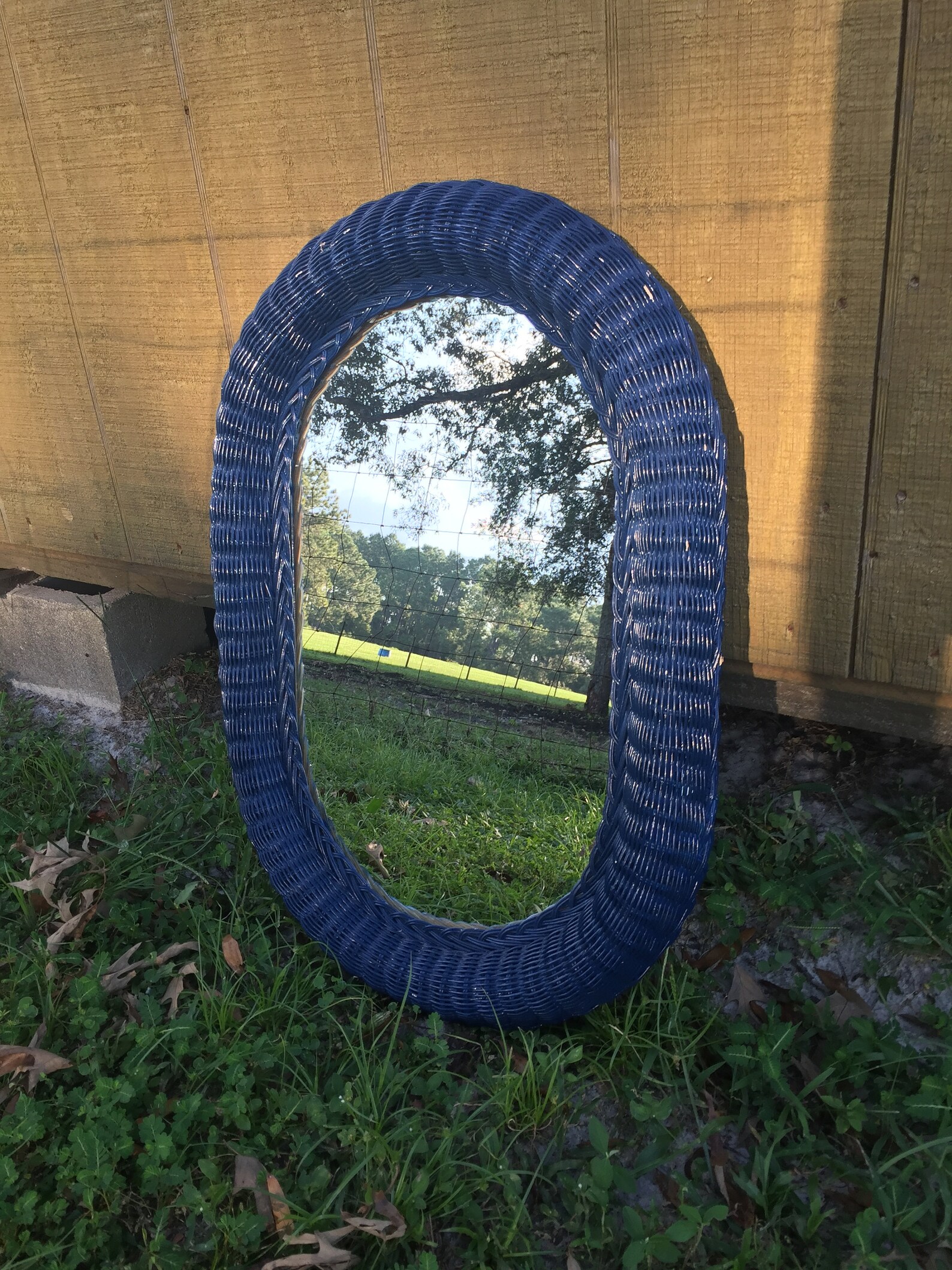 Wicker Mirror, Vintage Large Mirror, Shabby Chic Decor, Cottage Decor ...