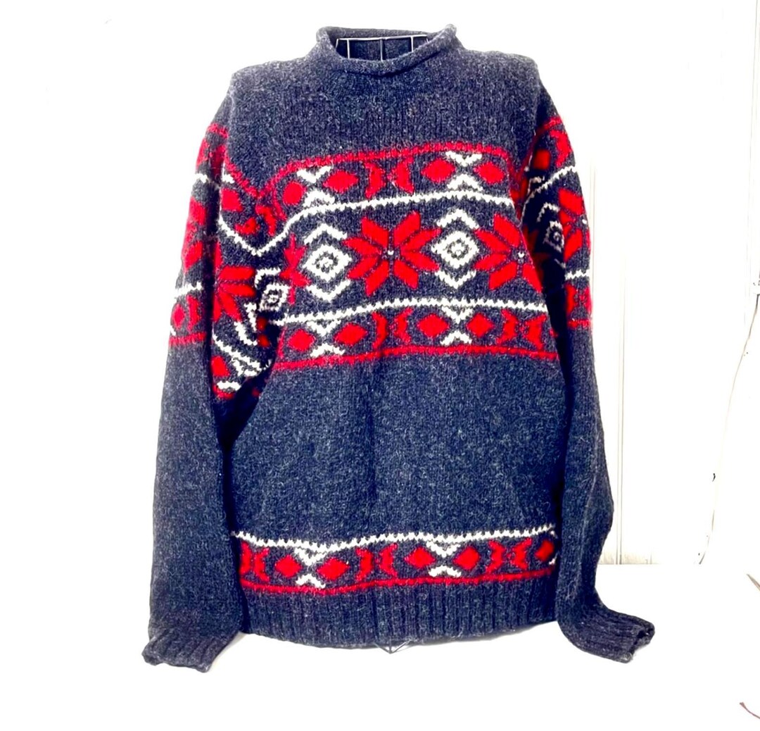 Vintage Sweater, Britches, Shetland Wool Sweater, Gray Sweater ...