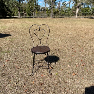 Antique Chair, Vintage Bistro Chair, Heart, Wrought Iron Chair, Vanity ...