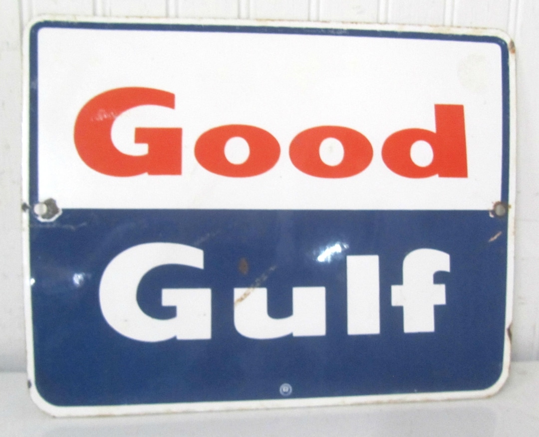 Good Gulf Porcelain Sign, Gas Pump Sign, Vintage Advertisement, Metal ...