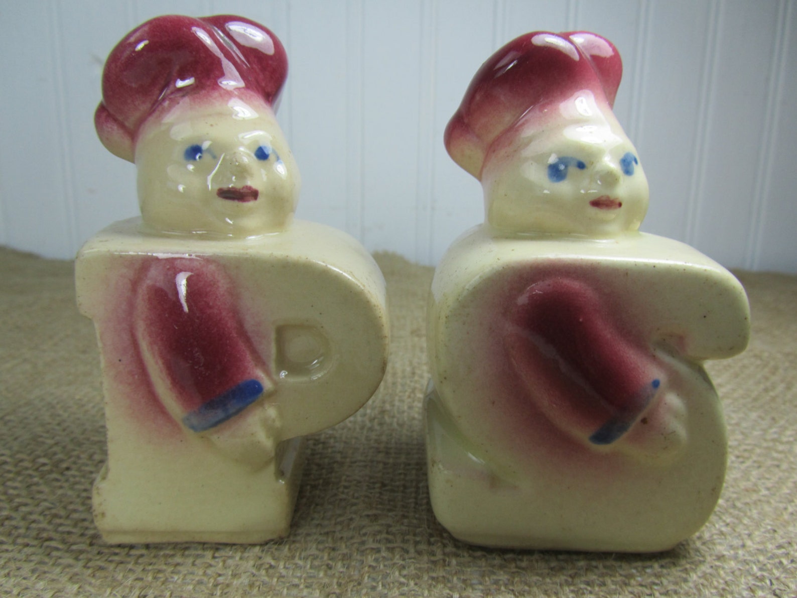 Vintage Letter,vintage Salt and Pepper Shaker,baker, Red, S&p ...