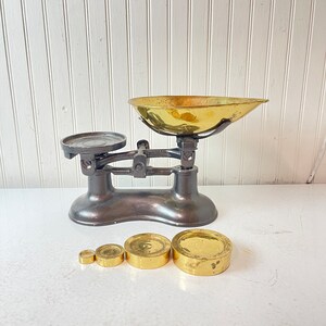 Antique Scale, Cast Iron Scale, General Store Scale, Brass Bowl, Brass ...