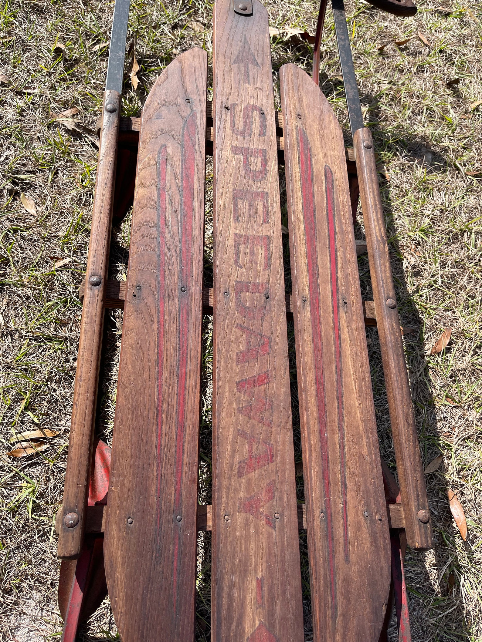 Vintage Snow Sled, Speedaway Sled, Holiday Decor, Vintage Wood Sled ...