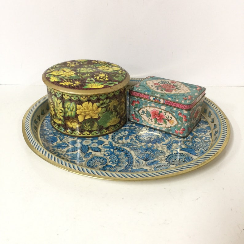 Vintage Tin Collection the Tin Boxes Floral Tins Tin Tray - Etsy
