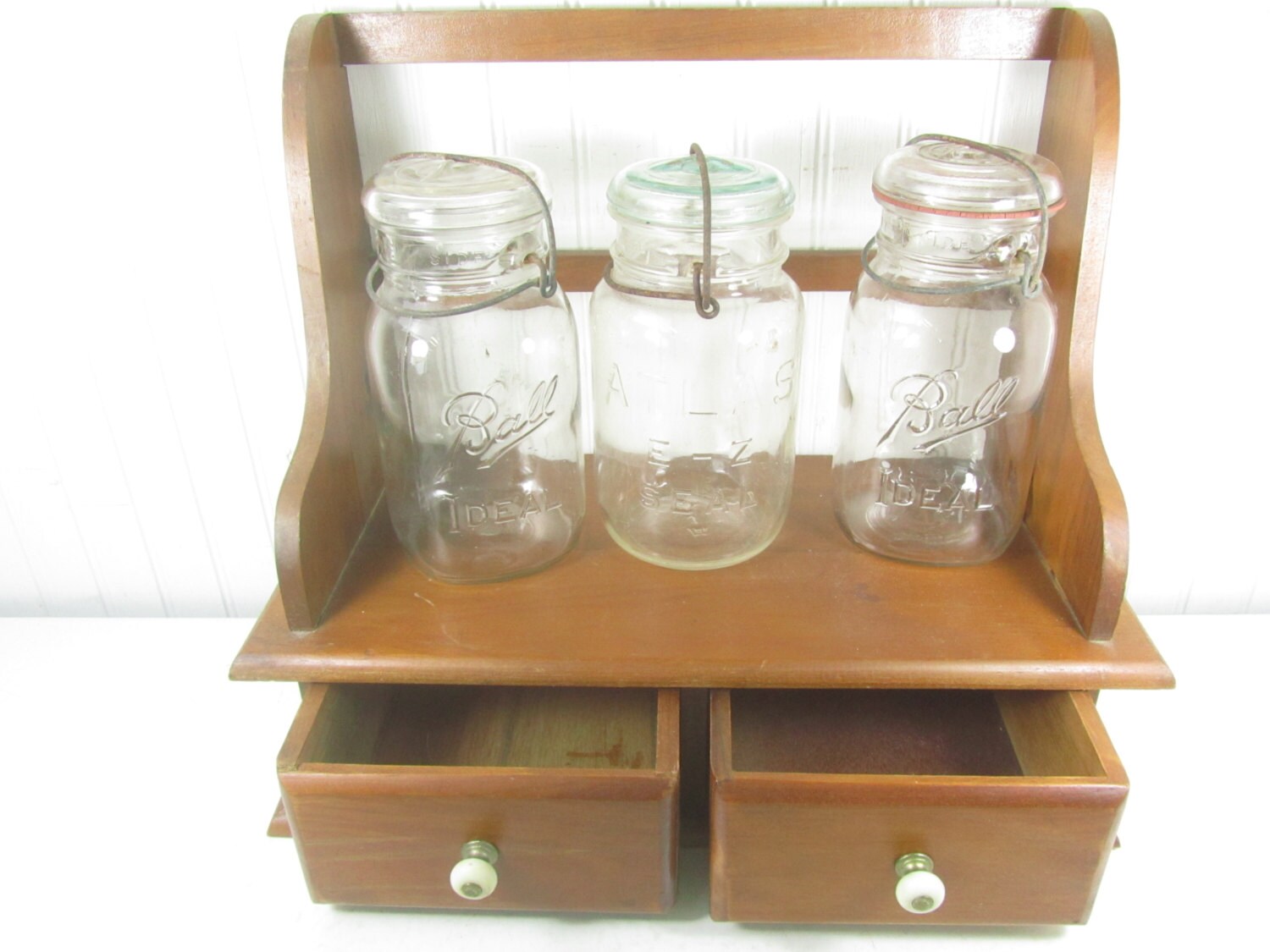 Mason Jars Spice Rack Kitchen Cabinet Folk Art Farm - Etsy