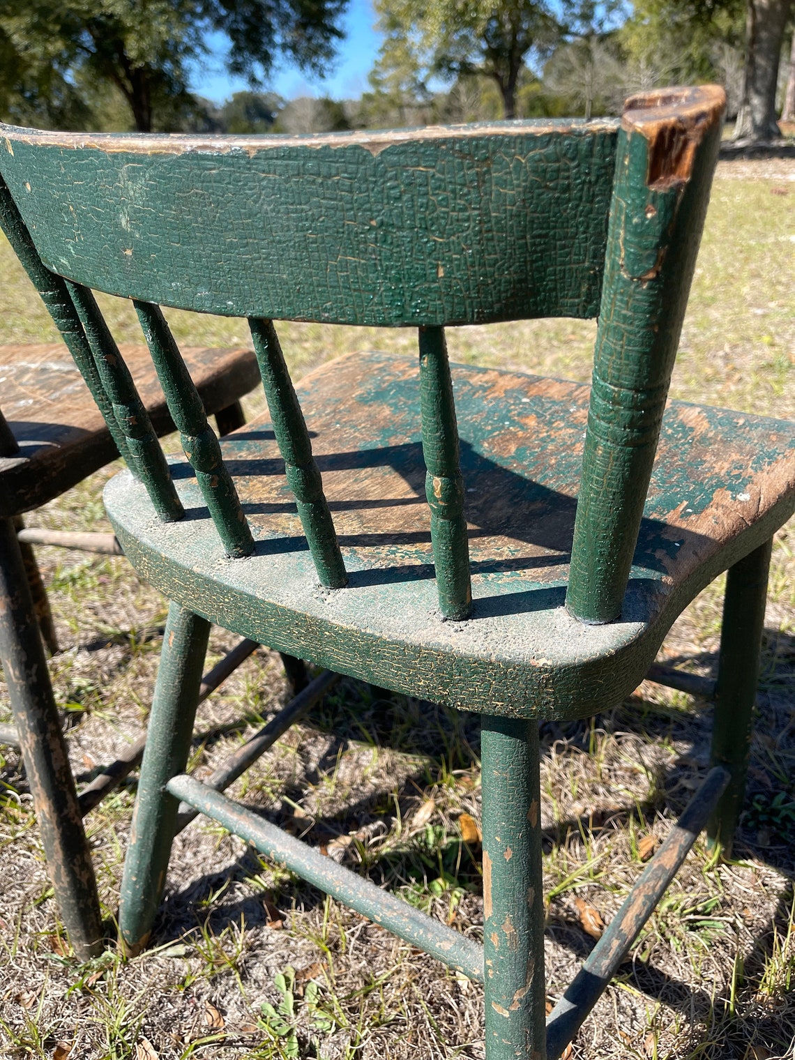Antique Short Back Chairs Primitive Chairs Pair of Wood - Etsy
