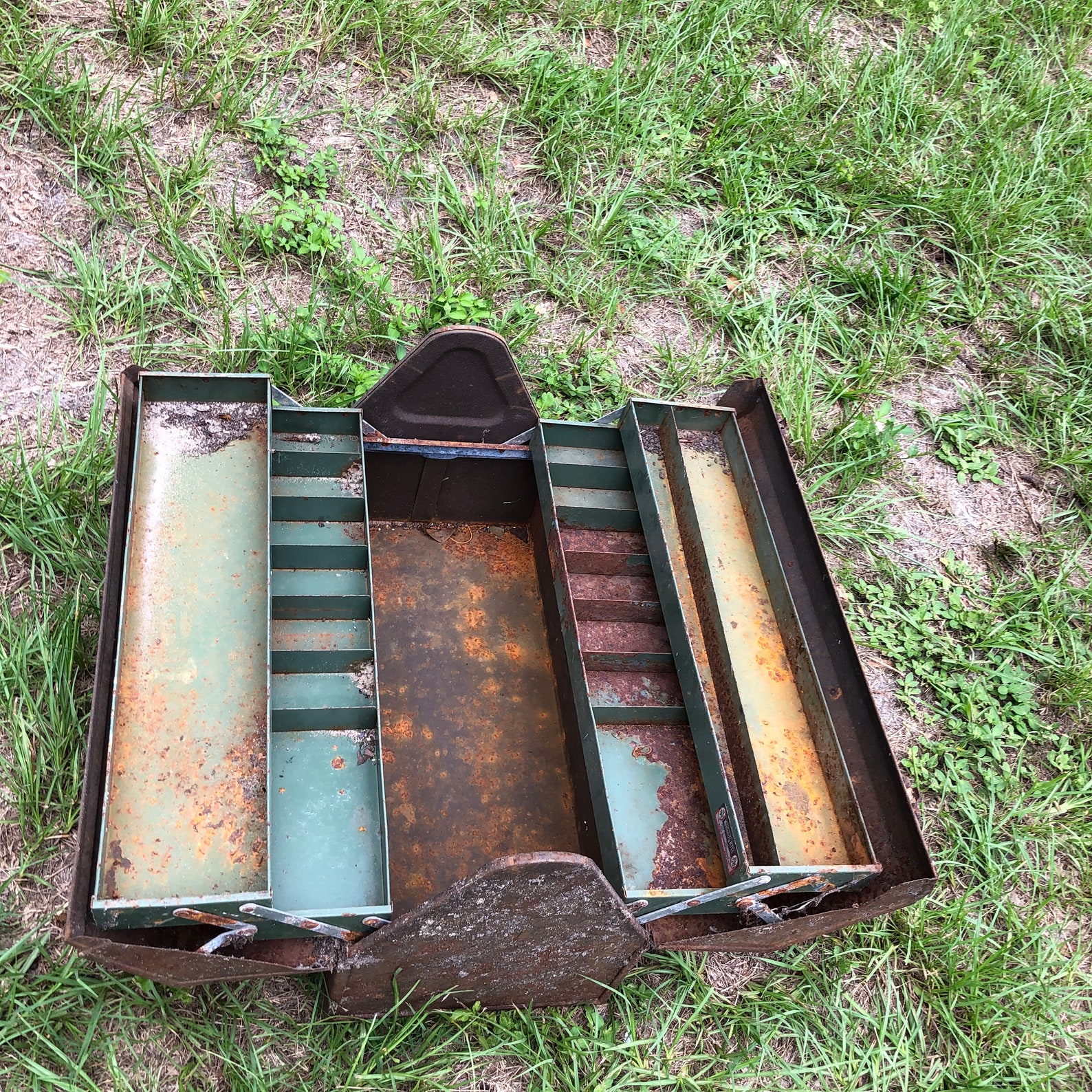 Vintage Metal Tool Box Toolbox Gray Metal Box Metal - Etsy