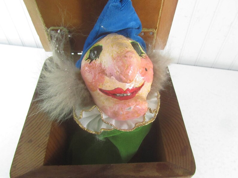 JACK IN THE Box Handmade Clown Jester Wood Box Folk Art - Etsy