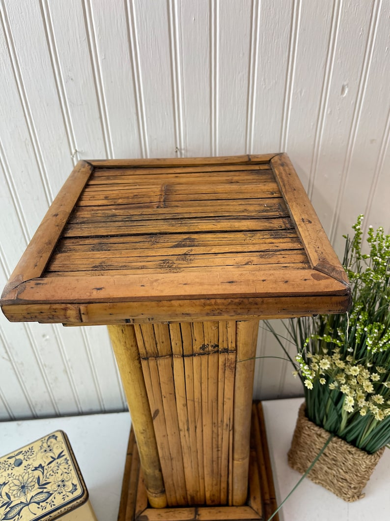 Antique Fern Stand Bamboo Plant Stand Bamboo Pedestal Tiny - Etsy