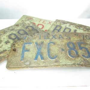 Vintage Texas License Plates, Rusty License Plates, Antique Car Tags ...