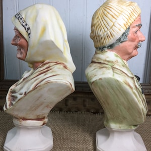 Vintage Statue, Man and Woman Bust, Vintage Bust, European Bust ...