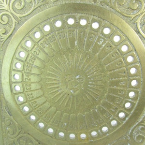 Brass Calendar, Round Calendar, Perpetual Calendar, Brass Sun, Desk ...