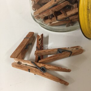 VINTAGE GLASS JAR, Jar of Clothes Pins, Vintage Clothes Pins, Laundry ...