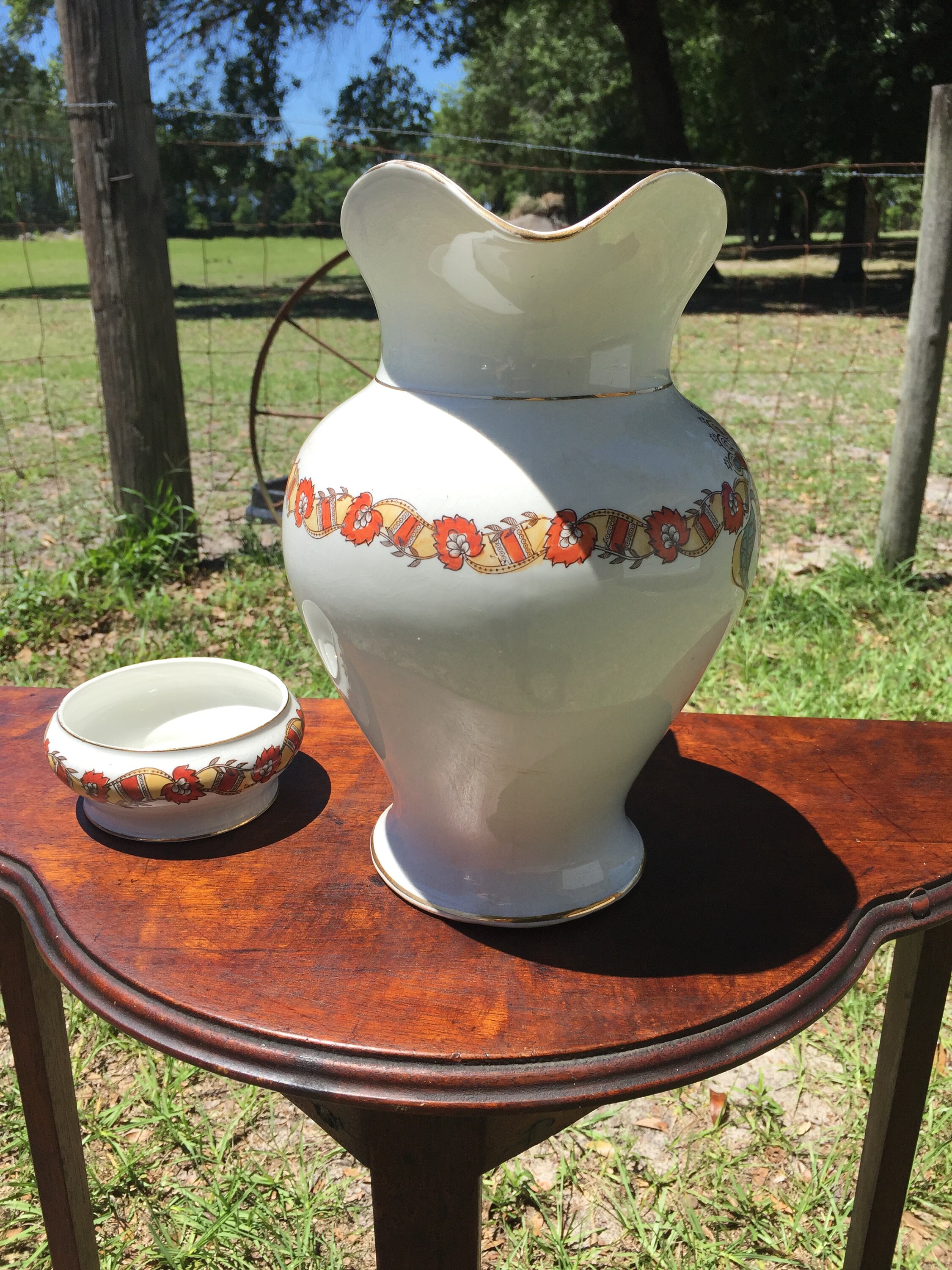 Vintage pitcher antique Homer Laughlin pitcher farmhouse | Etsy