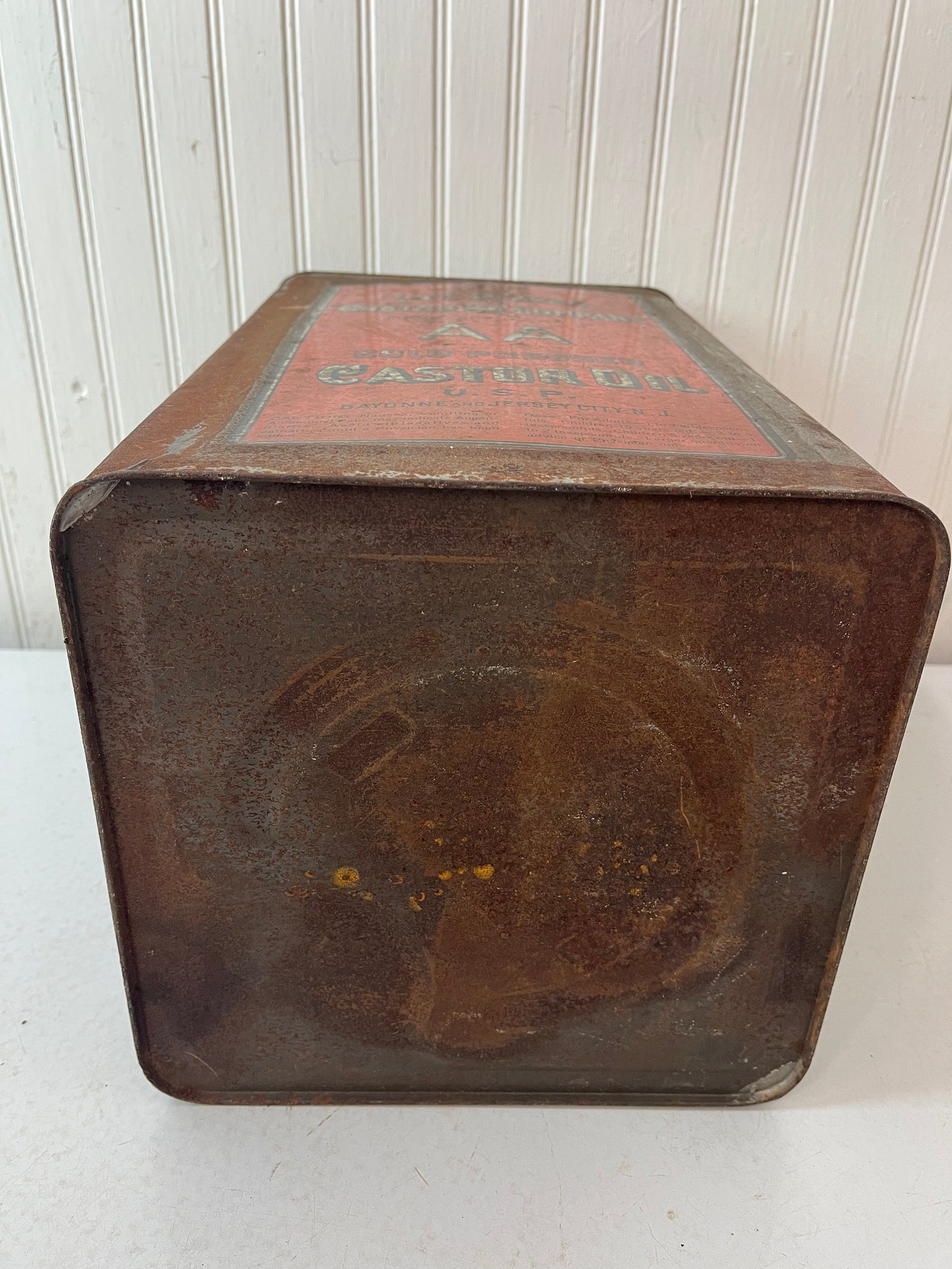 Antique Castor Oil Can, Vintage Advertising, Large Can, Metal Container ...