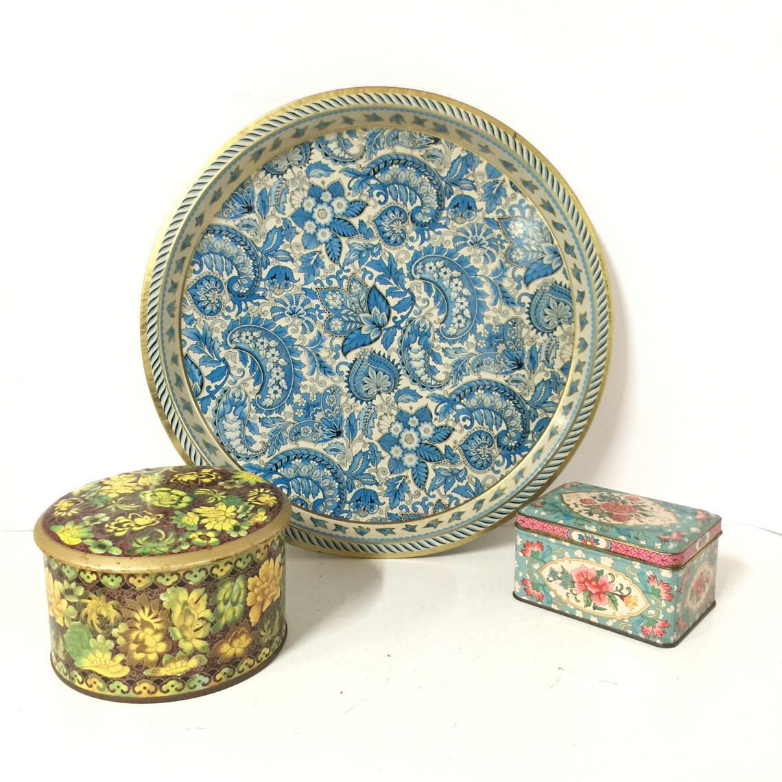 Vintage Tin Collection the Tin Boxes Floral Tins Tin Tray - Etsy