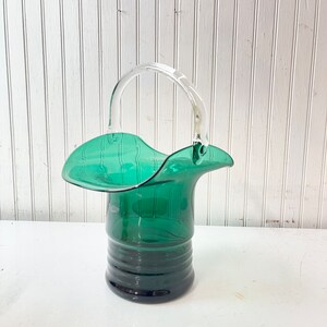 Blenko Glass Vase Green Glass Basket Crystal Vase Made in - Etsy
