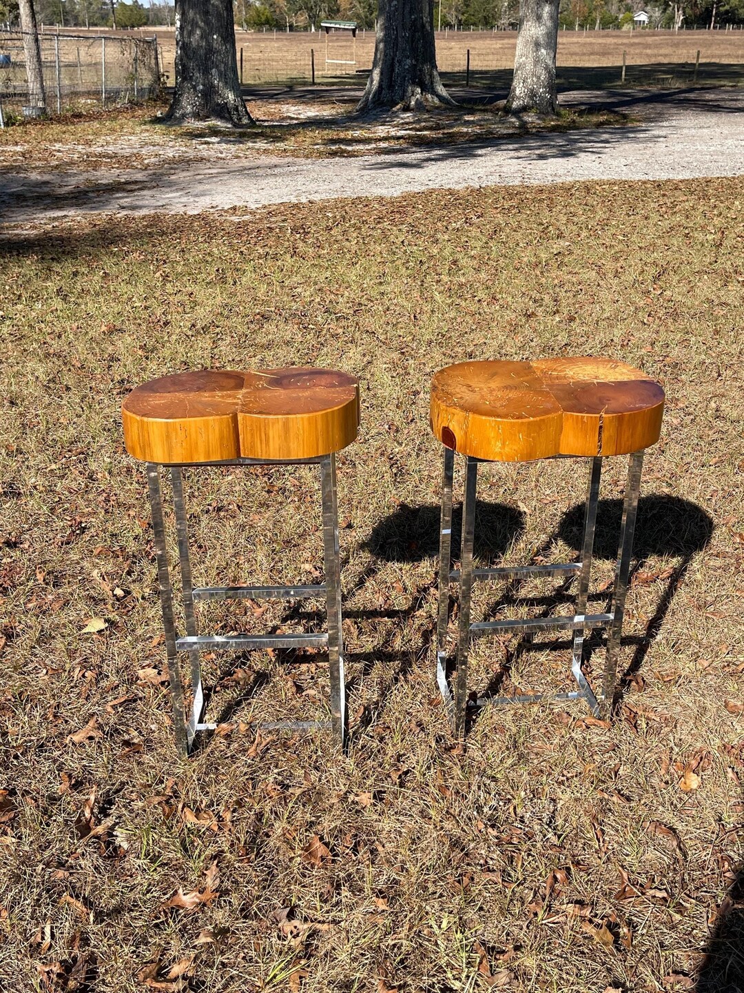 Vintage Metal Bar Stools, Natural Wood Stool, Metal Stool, Industrial ...