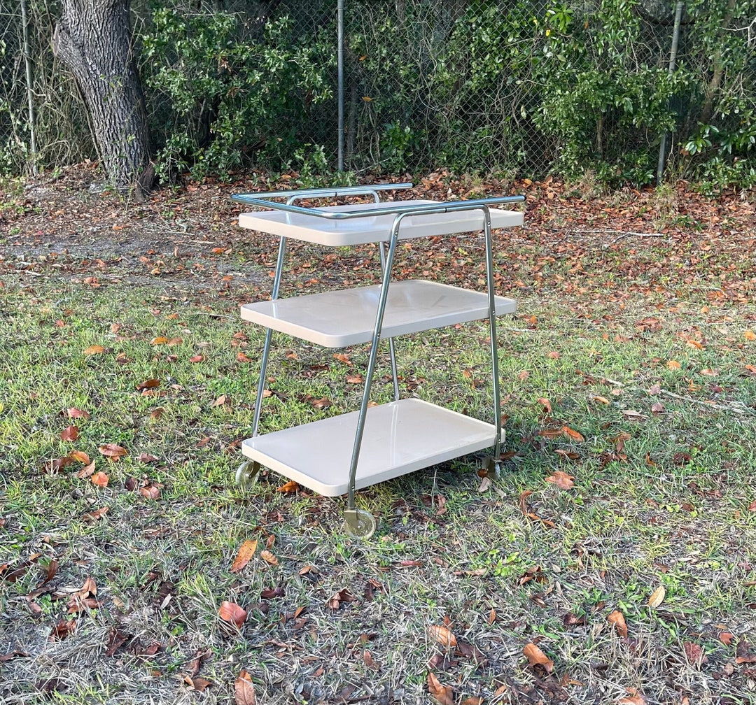 Mid Century Atomic Rolling Cart, Retro Metal Cart, Retro Furniture ...