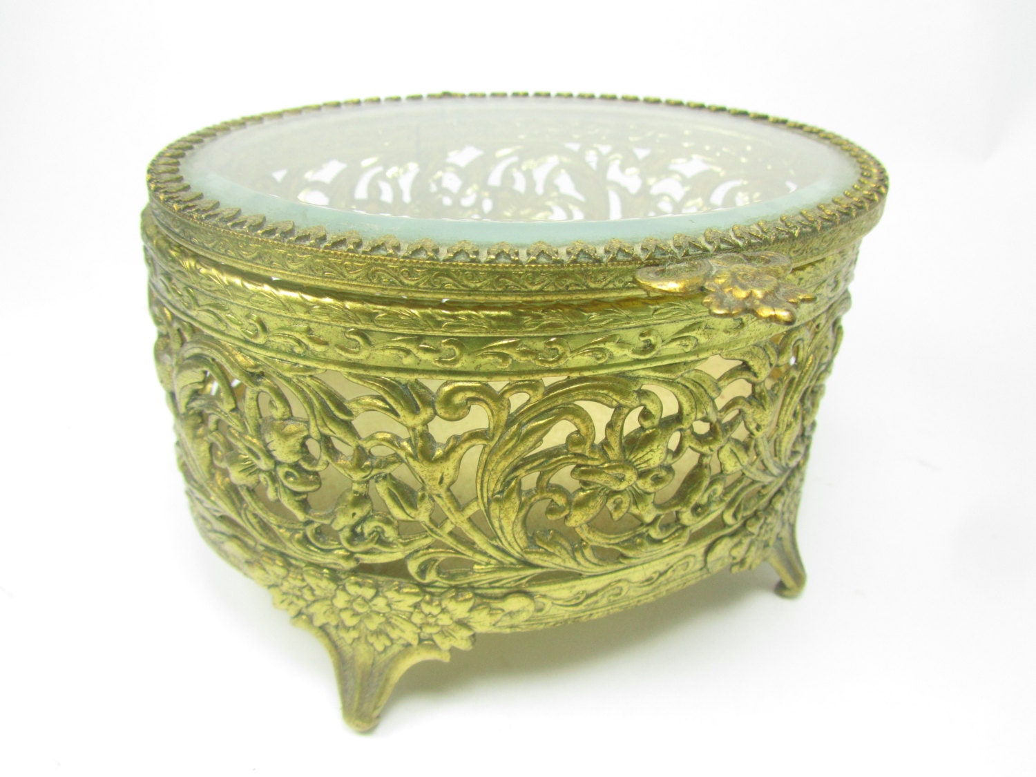 Vintage brass jewelry box casket box jewelry box trinket | Etsy