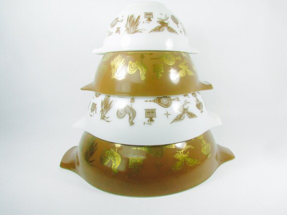 Nesting bowls Pyrex Bowl Set Mixing Bowl glass bowls | Etsy