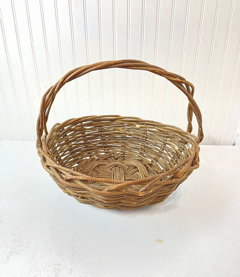 Vintage Basket Wicker Basket Shabby Chic Decor Antique - Etsy