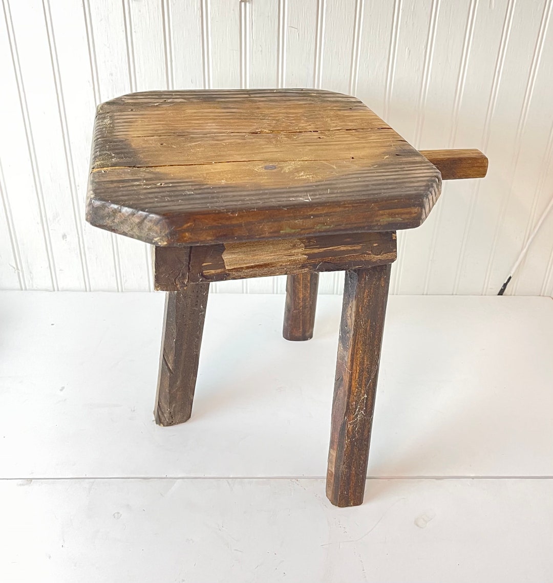 Primitive Wood Milking Stool, Vintage Decor, Farmhouse Decor, Foot ...