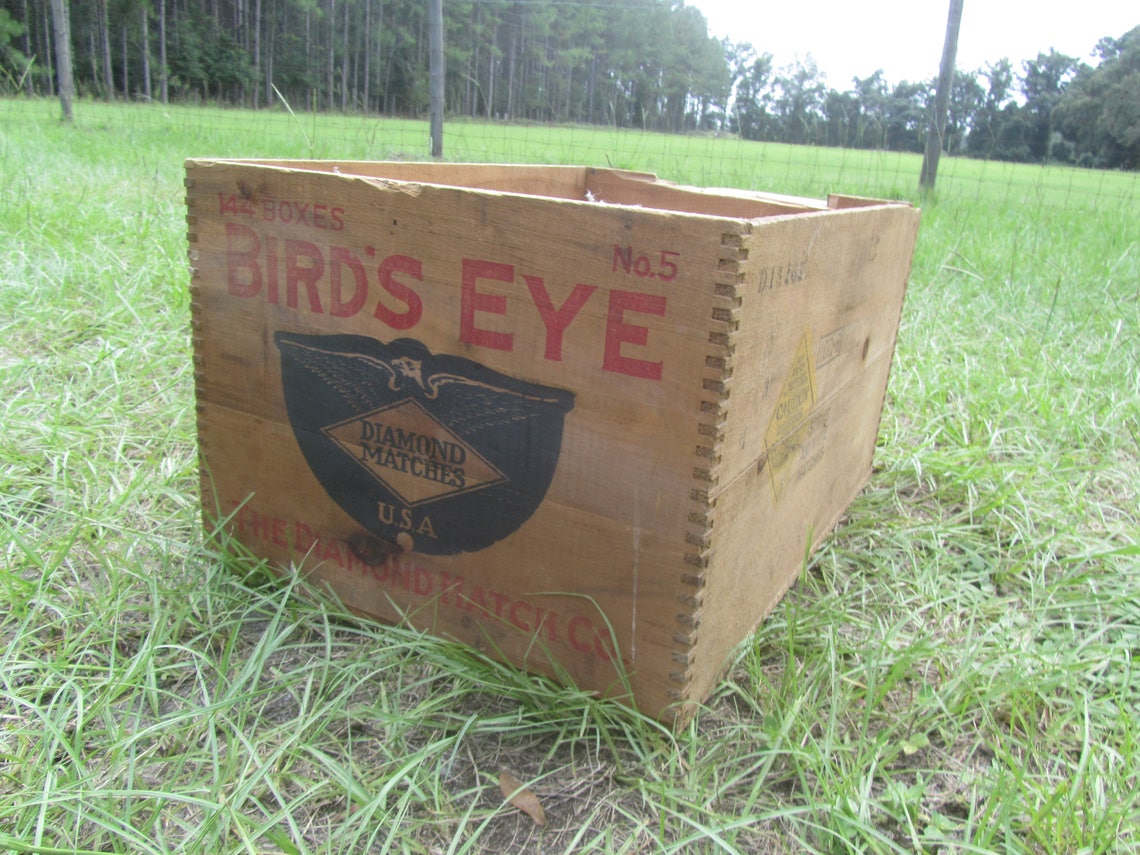 Vintage Diamond Matches Crate Bird's Eye Diamond Matches - Etsy