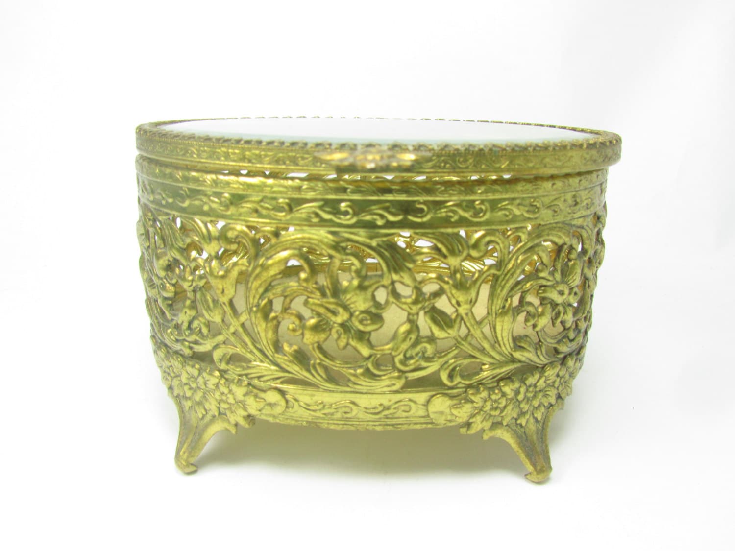 Vintage Brass Jewelry Box Casket Box Jewelry Box Trinket - Etsy