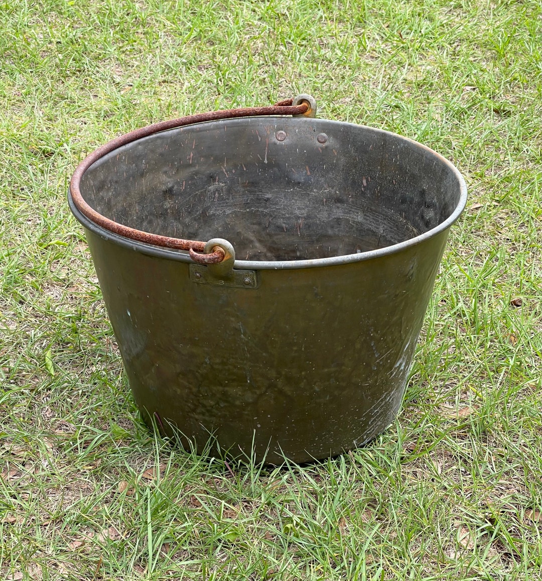 Antique Brass Bucket, Apple Butter Cauldron, Waterbury Brass Company ...