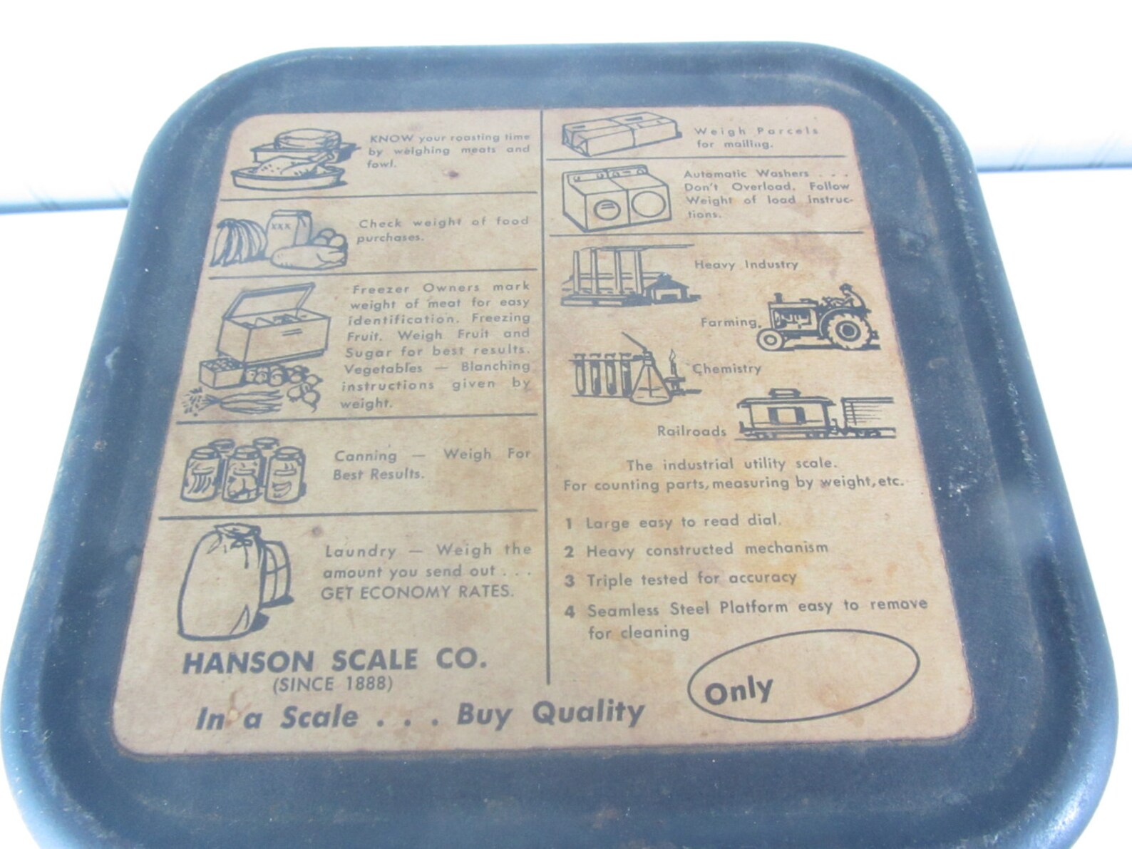 Hanson Scale, Utility Scale, Farmhouse Decor, Kitchen Scale, Black and ...