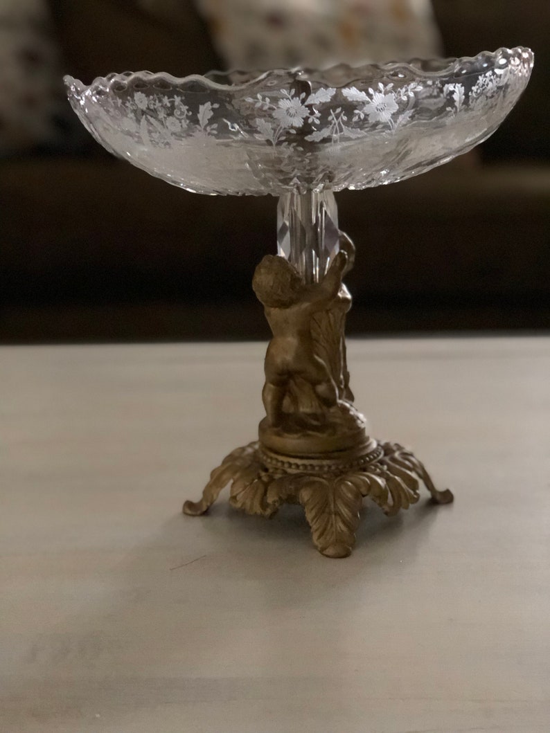 Vintage Crystal Compote Crystal Dish Glass Centerpiece - Etsy