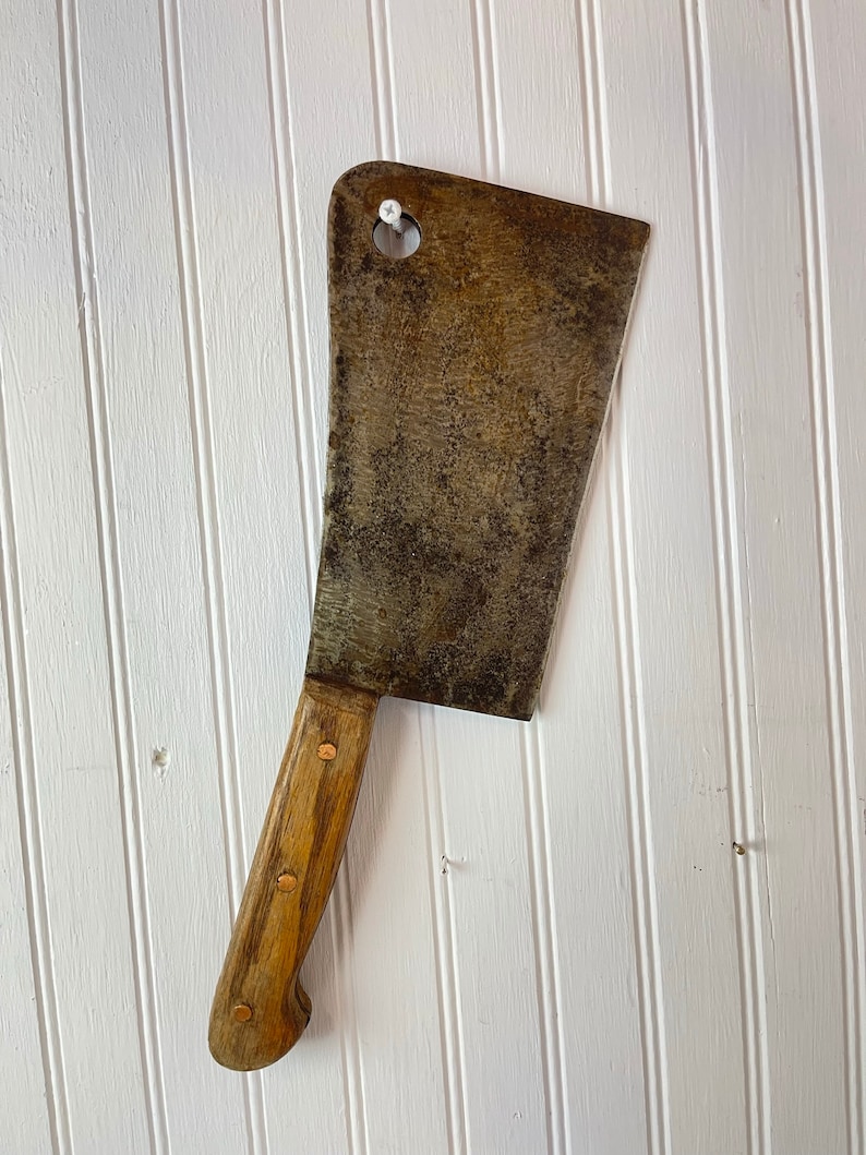 Antique Meat Cleaver, Harold Leonard & Co, Made in Italy, Kitchen Knife ...