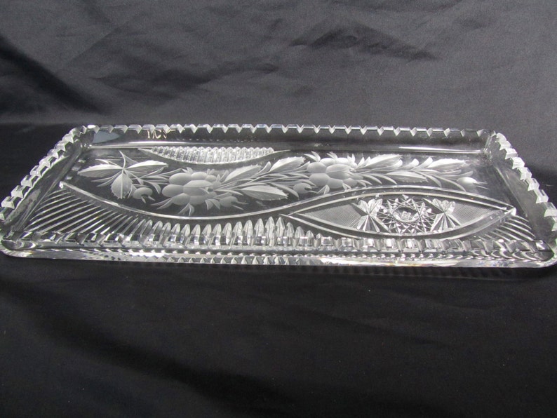 Crystal Plate Bread Plate Crystal Serving Platter Cut - Etsy