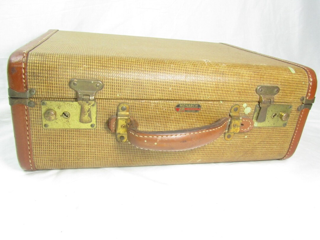 VINTAGE SUITCASE, Luggage, Suitcase, Travel Bag, Overnight Bag, Leather ...