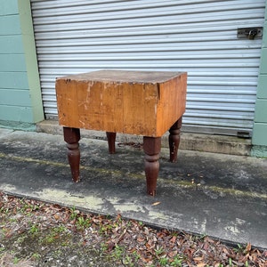 Antique Butcher Block, Farmhouse Decor, Butcher Block Table, Kitchen ...